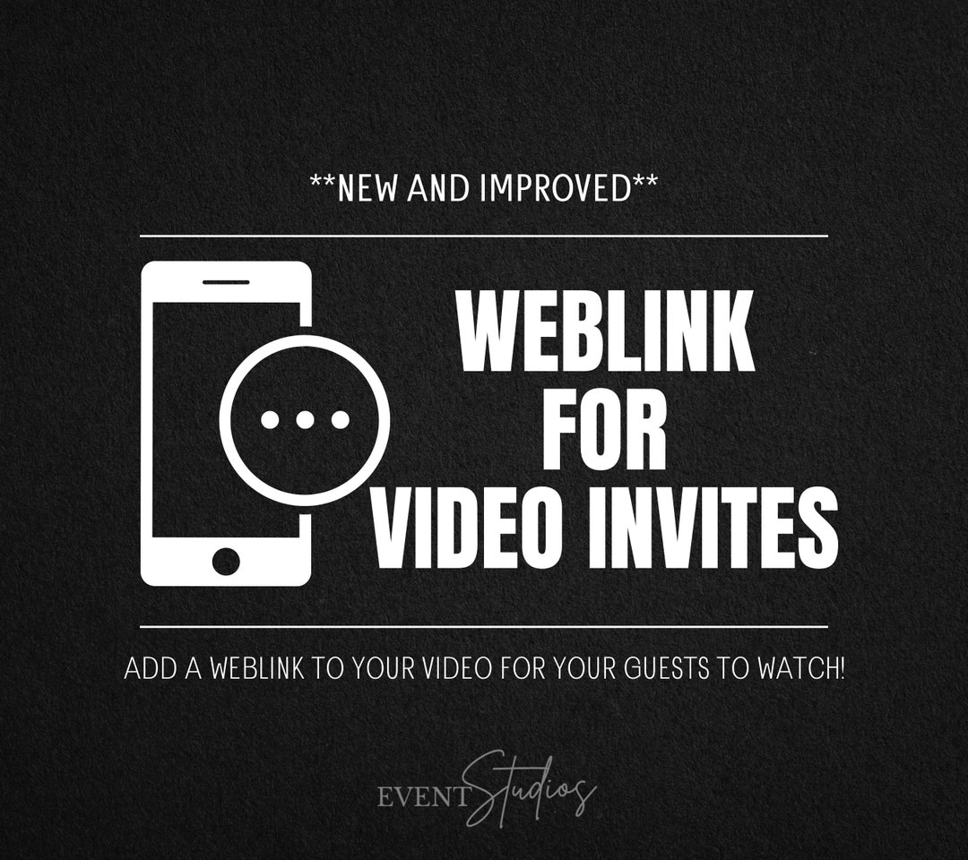 WEBLINK Add a Direct Link to Watch Your Video Add on for Video Orders ...