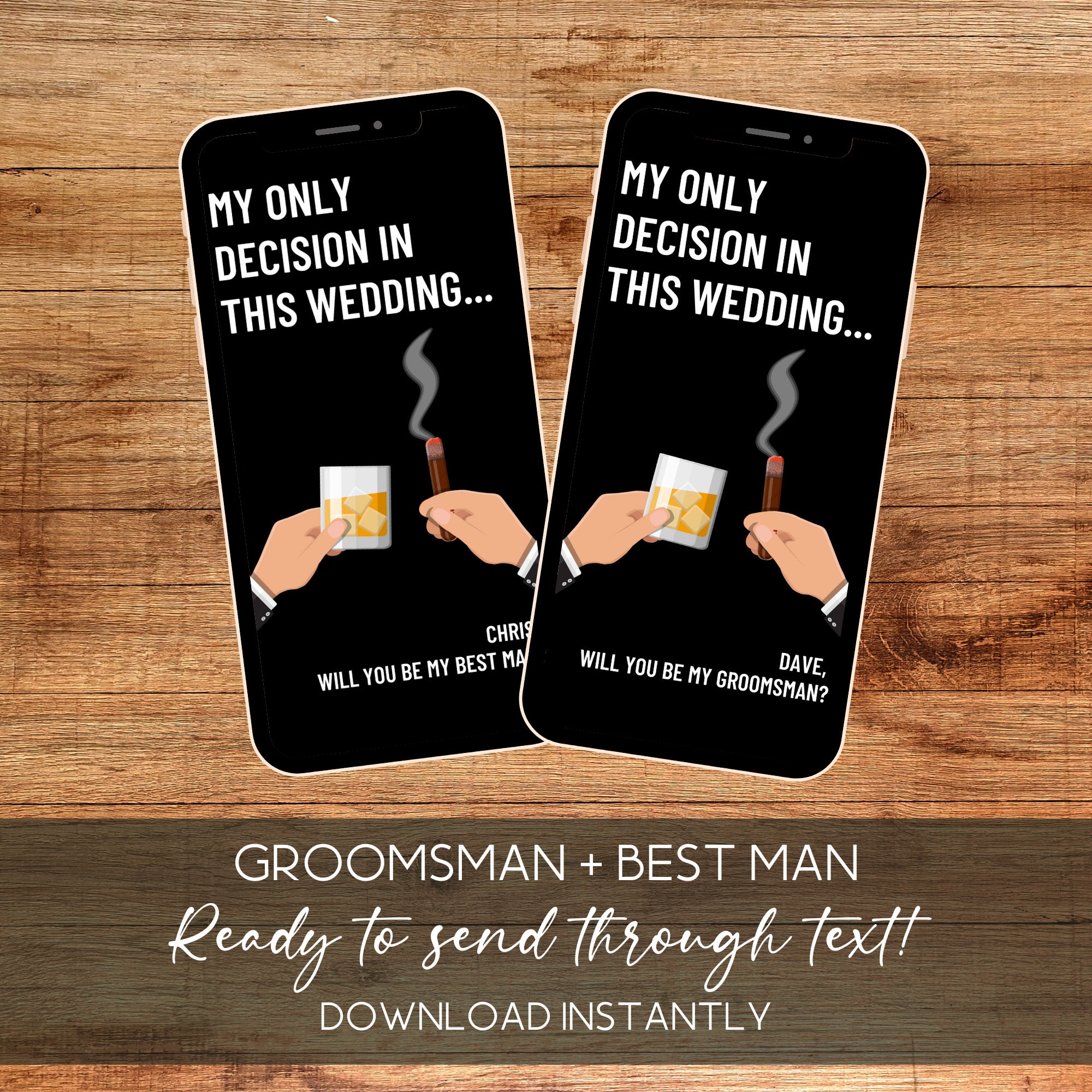 Editable Digital Groomsman Proposal Card, Best Man Proposal Card, Will ...