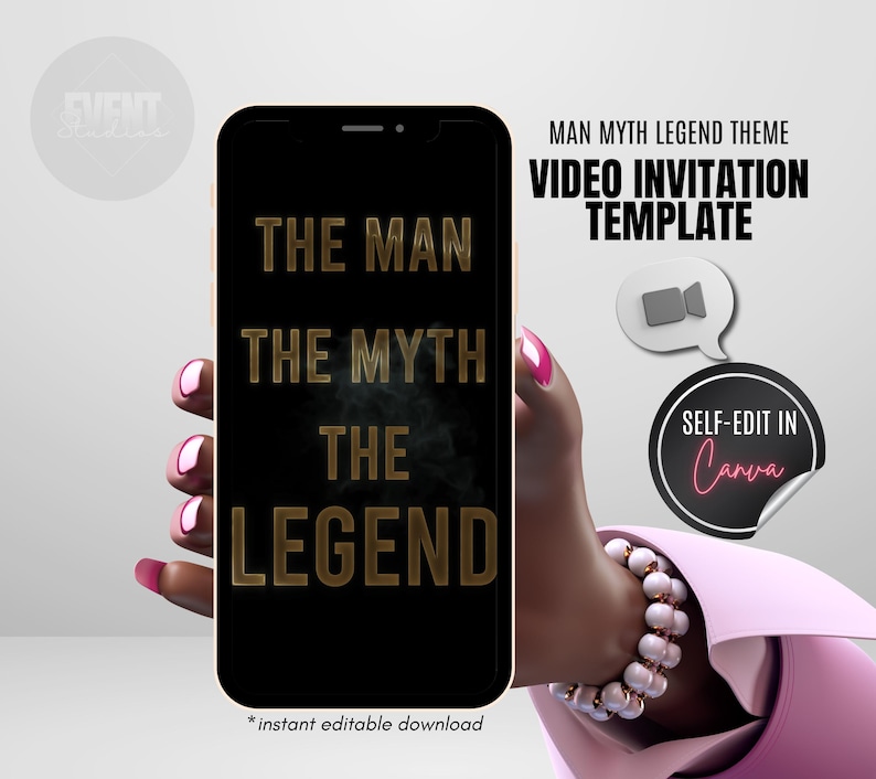 The Man the Myth the Legend Invitation, Animated Birthday Invite, 50th ...