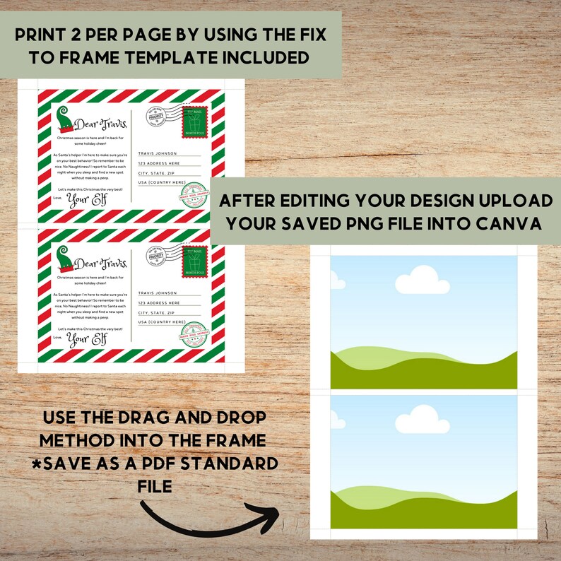 Editable Elf Arrival Postcard, Elf Postcard Template, Elf Return Note ...