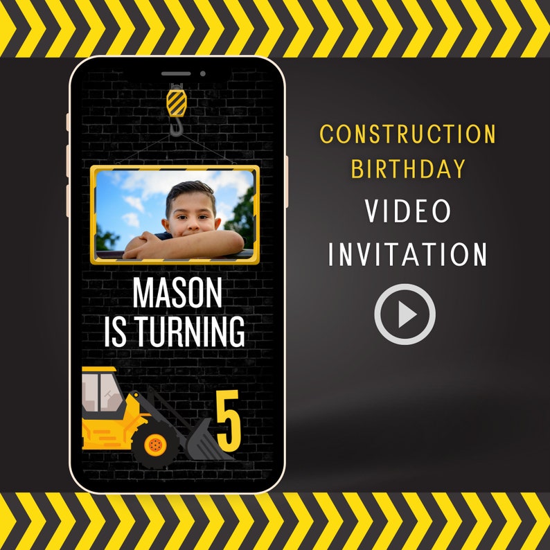 Construction Invitation Construction Birthday Party Invite - Etsy