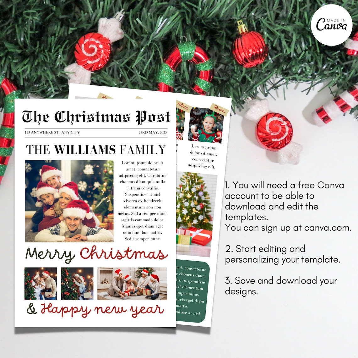 Christmas Newsletter / Year in Review Template / Year in Review ...