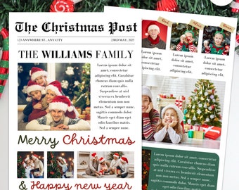 Christmas Newsletter / Canva Template / Year in Review Christmas Card ...
