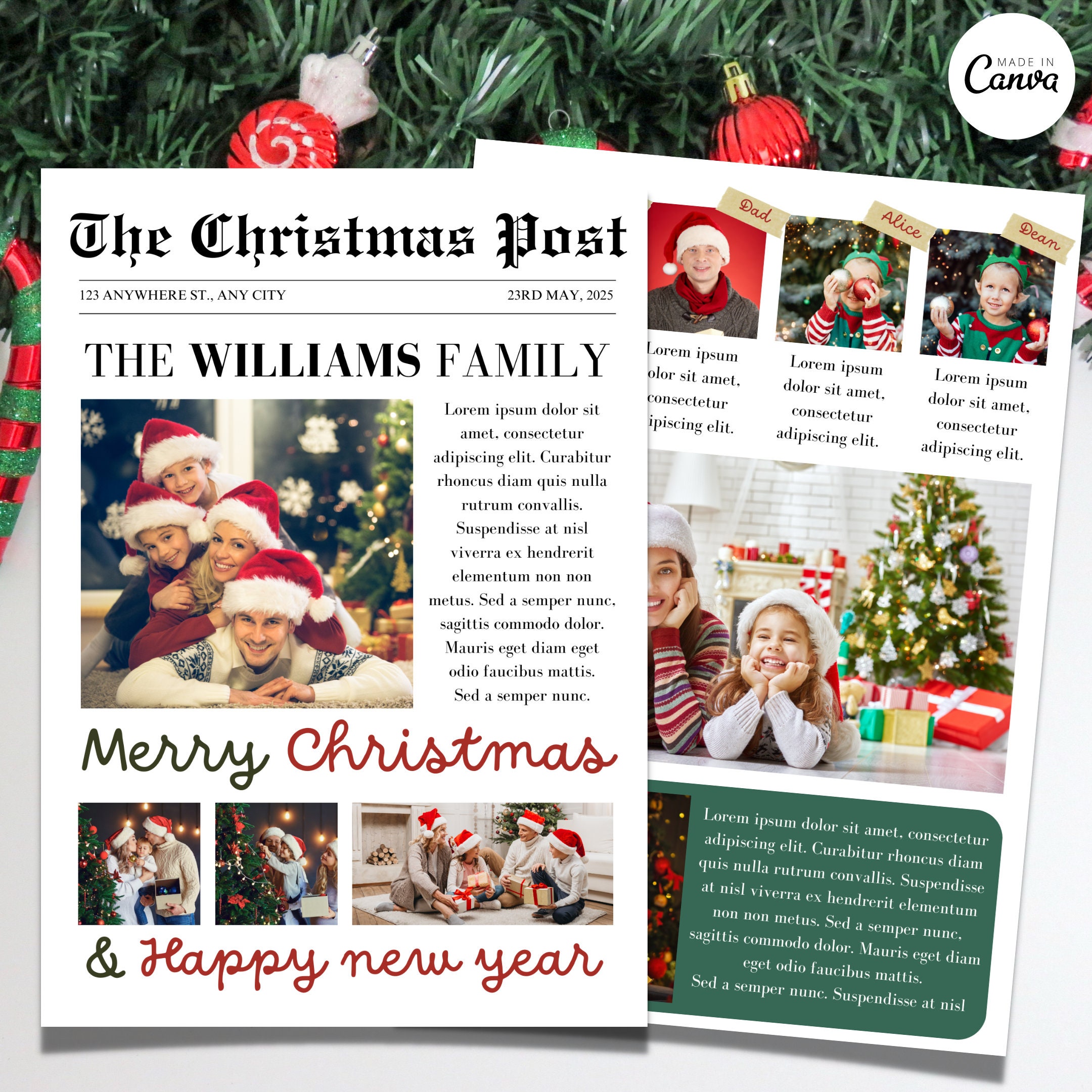 Christmas Newsletter / Year in Review Template / Year in Review ...