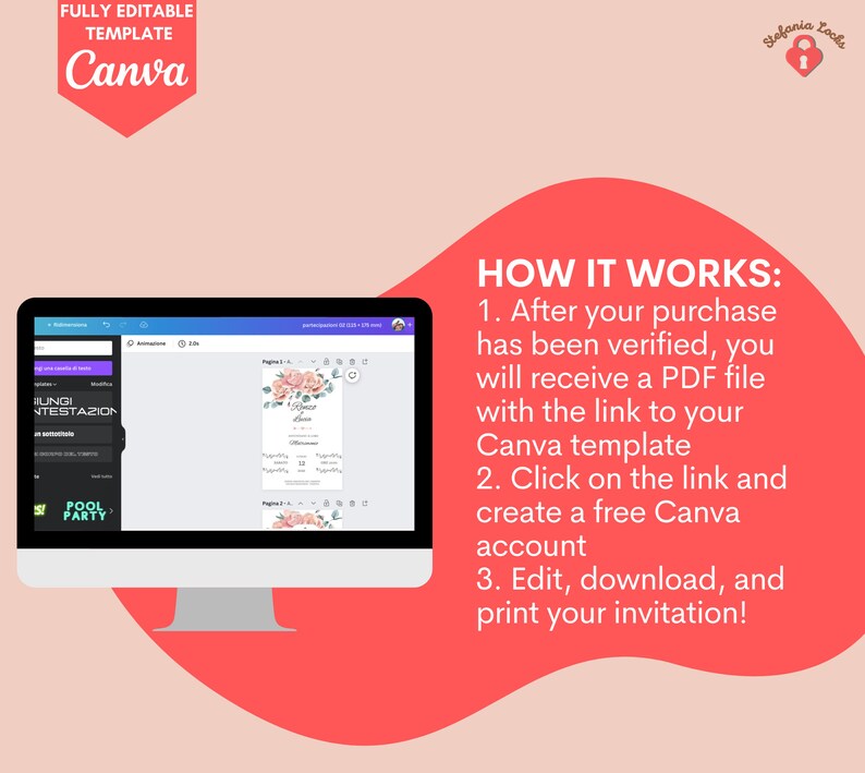 Canva Wedding Invitation Template, Bookmark Template, Modern Simple ...