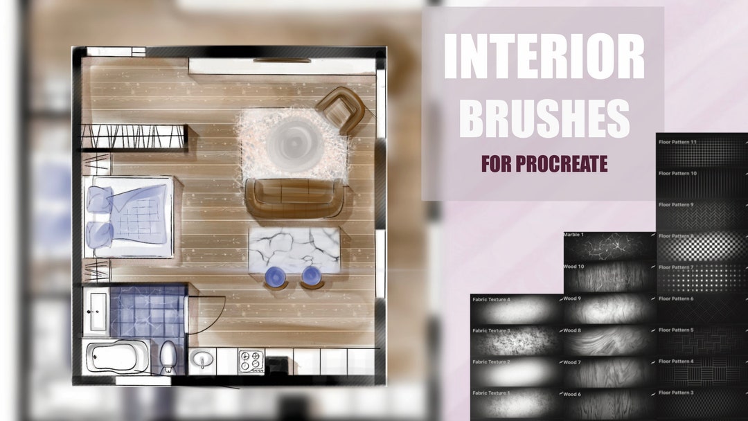 Interior Sketch Brushes for Procreate - Etsy