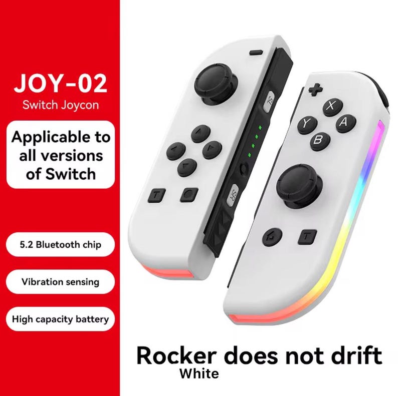 Nintendo Left and Right Controllers White RGB - Etsy