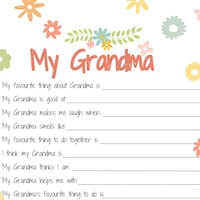 I Love My Nana, Mother's Day Questionnaire, Survey, Questions, Fill in ...