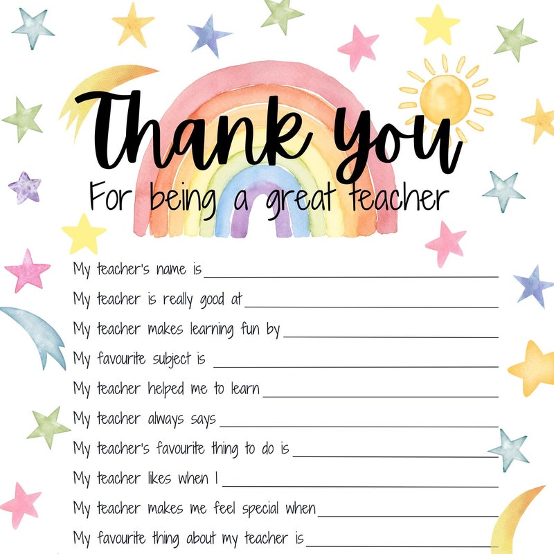 Printable Teacher Interview - Etsy