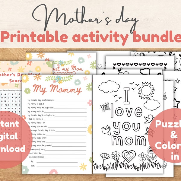 Printable Mothers Day Activity About My Mother Idea for Mothers Day ...