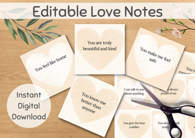 Printable Love Notes for Mum Editable Love Notes Reasons I Love You ...
