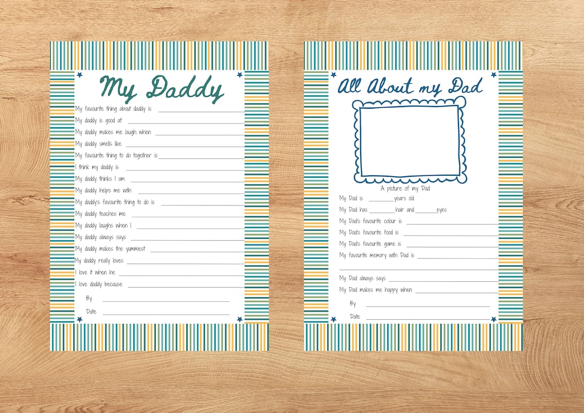 Printable Fathers Day Activity About My Daddy Idea for Fathers Day ...