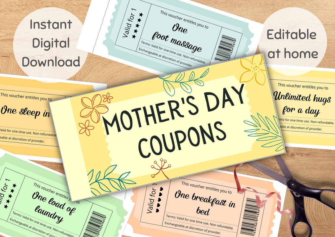 Printable Mothers Day Coupons ~ Mothers Day Gift Ideas~ Mothers Day ...