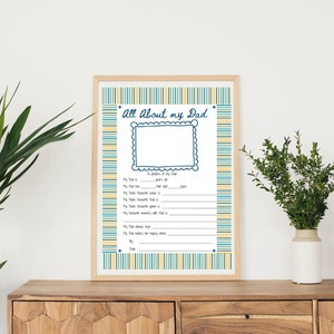 Printable Fathers Day Activity~ About My Daddy~ Idea for Fathers Day ...