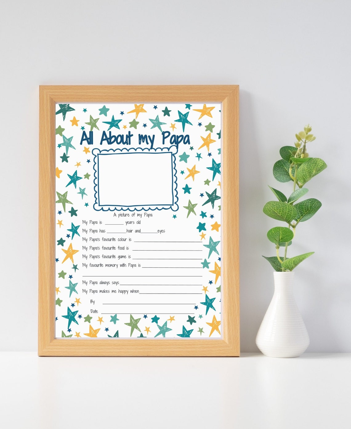 All About My Papa Printable Fathers Day Gift. Reasons I Love My Papa ...