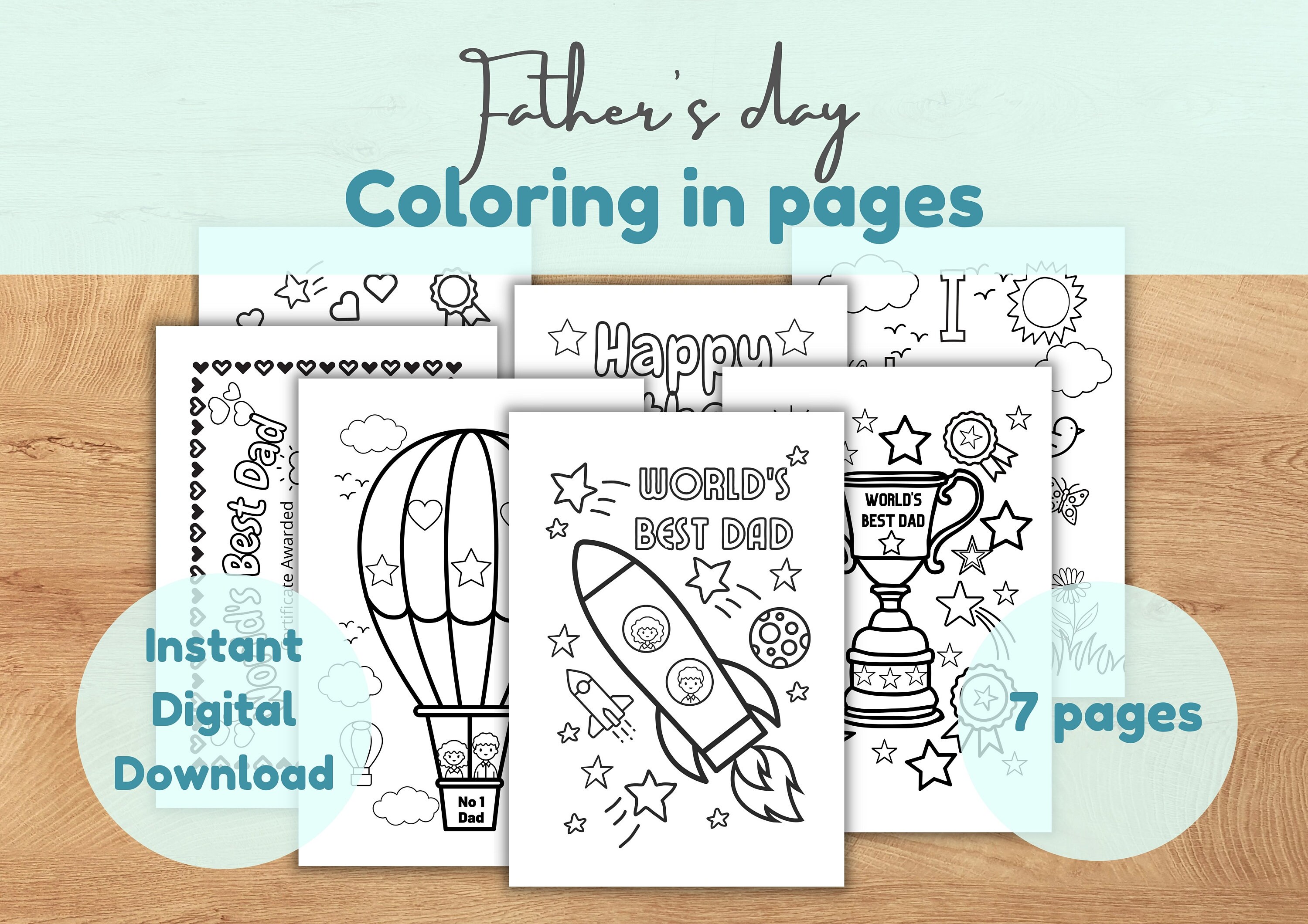 Printable Father's Day Activity~ Coloring in Pages~ Father's Day ...