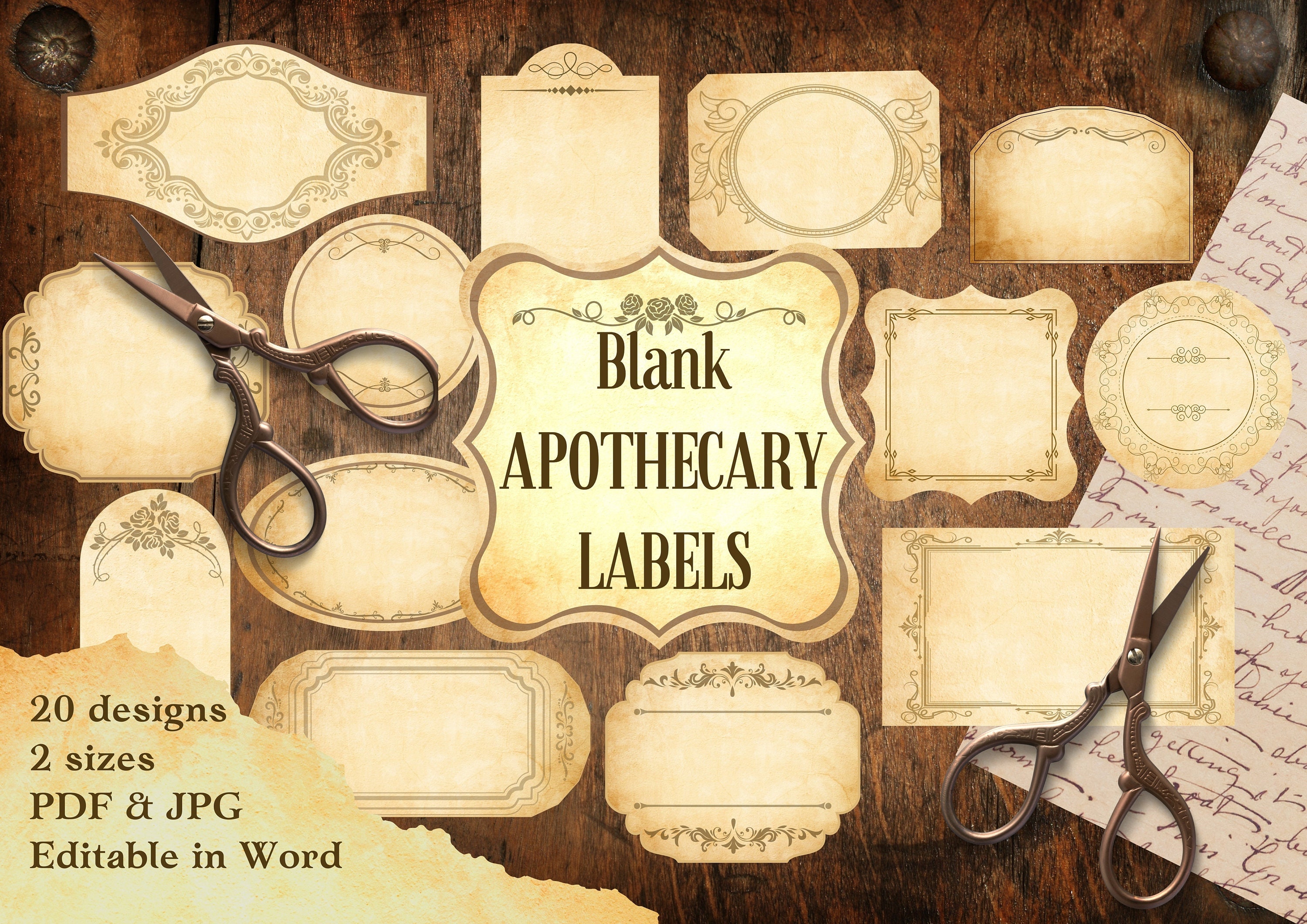 Printable Vintage Apothecary Labels ~ Blank Apothecary Labels ...