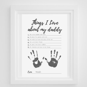 Fathers Day Handprint Keepsake Gift, Reasons I Love Daddy, Personalized ...