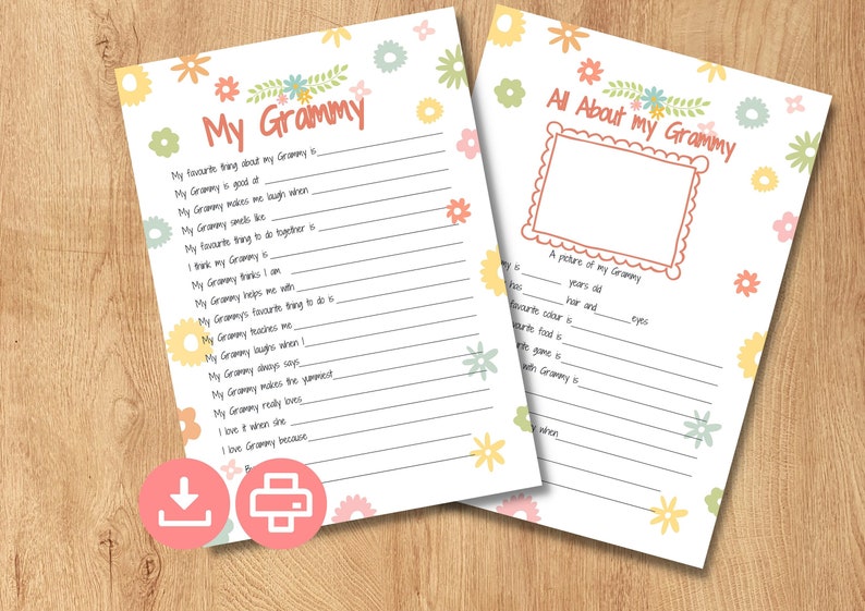Reasons I Love Grammy Printable Keepsake Gift Idea. Mothers Day ...