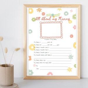All About My Nanny Printable Mothers Day Activity ~ About My Nan ...