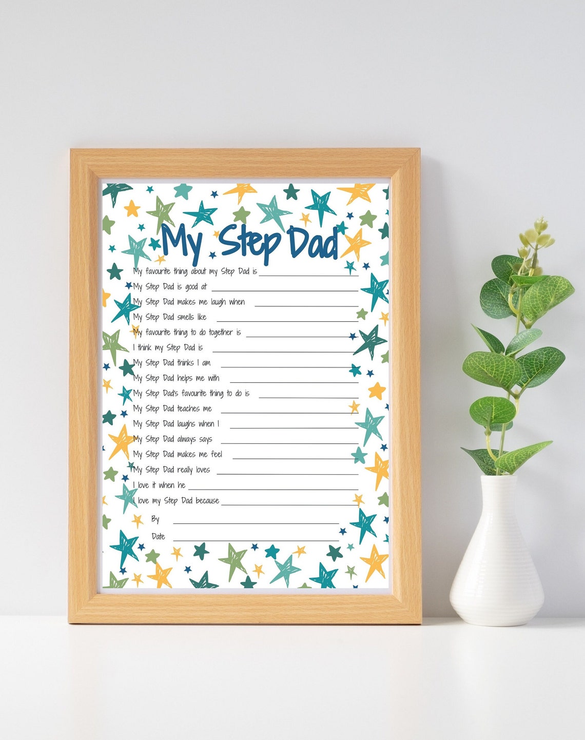 All About My Step Dad Printable Fathers Day Gift Idea. Reasons I Love ...