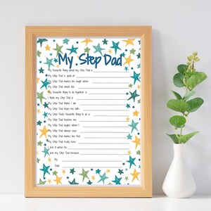 All About My Step Dad Printable Fathers Day Gift Idea. Reasons I Love ...