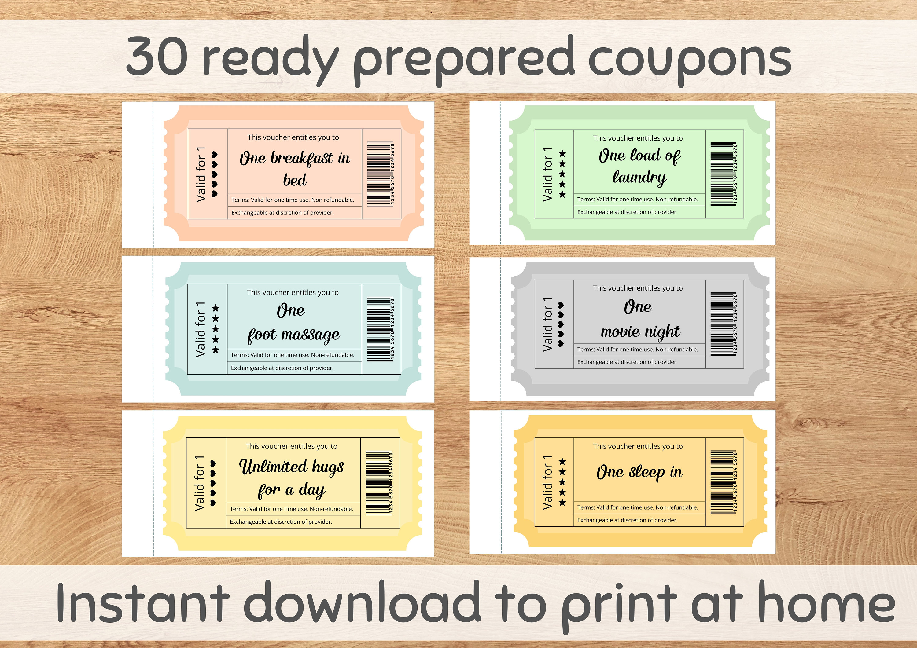 Printable Mother's Day Coupons and Love Vouchers Bundle Mothers Day ...