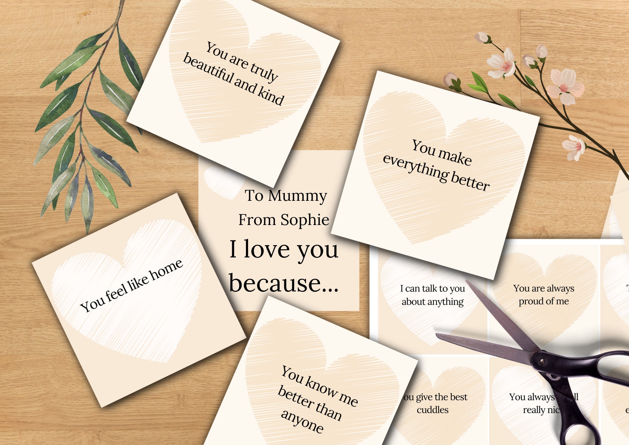 Printable Love Notes for Mum Editable Love Notes Reasons I Love You ...