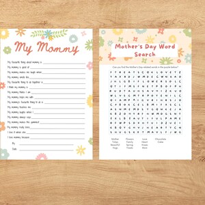 Printable Mothers Day Activity Pack~ Coloring in ~ Mother's Day ...