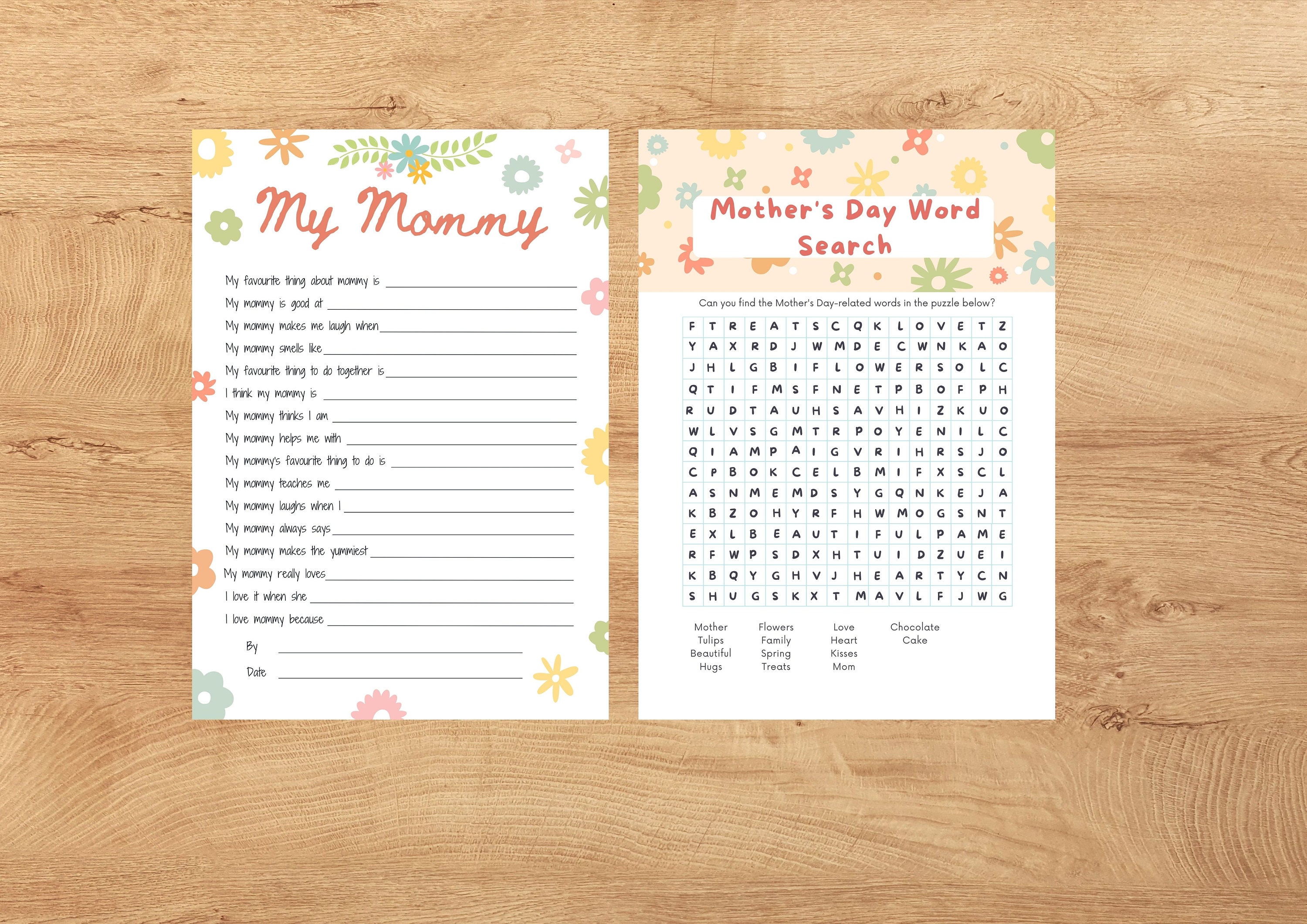 Printable Mothers Day Activity~ Coupons & Coloring In~ Mothers Day ...