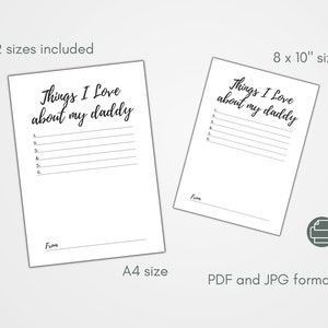 Fathers Day Handprint Keepsake Gift, Reasons I Love Daddy, Personalized ...