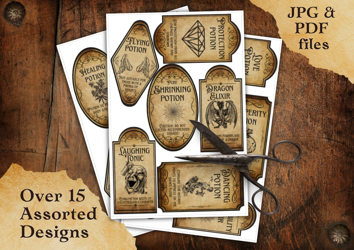 Printable Halloween Potion Labels Blank Halloween Apothecary - Etsy