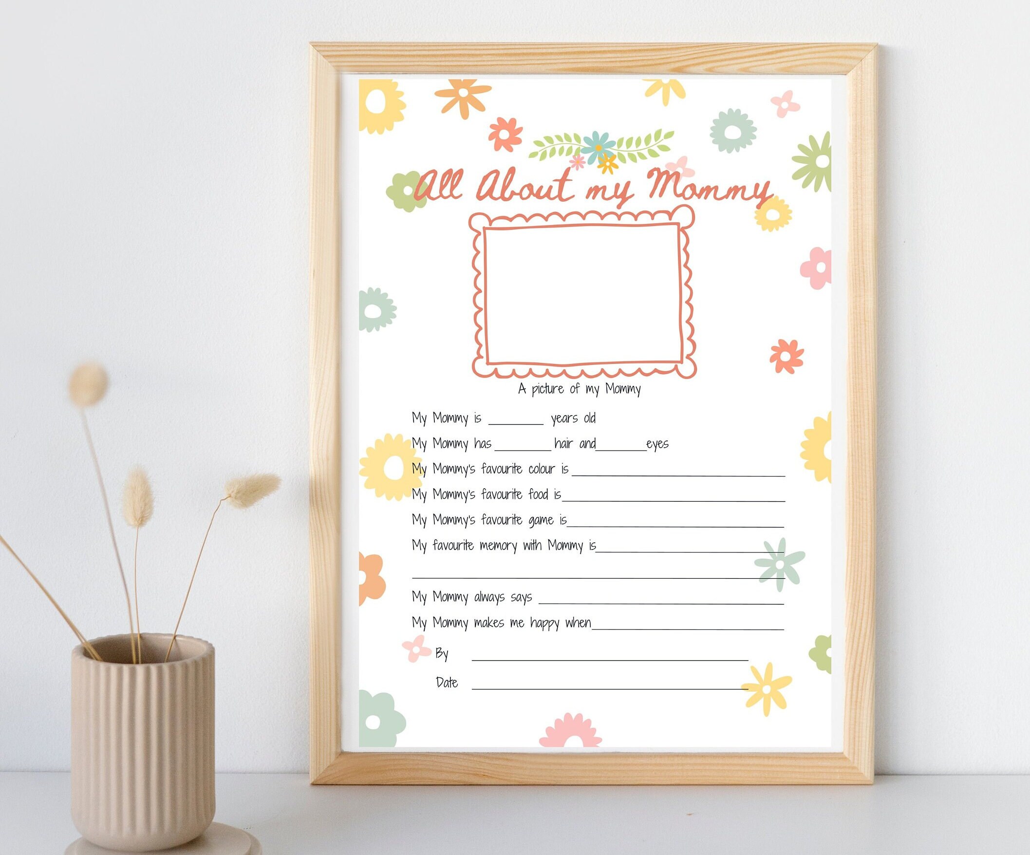 Reasons I Love Mommy Printable Keepsake Gift Idea. Mothers Day Activity ...