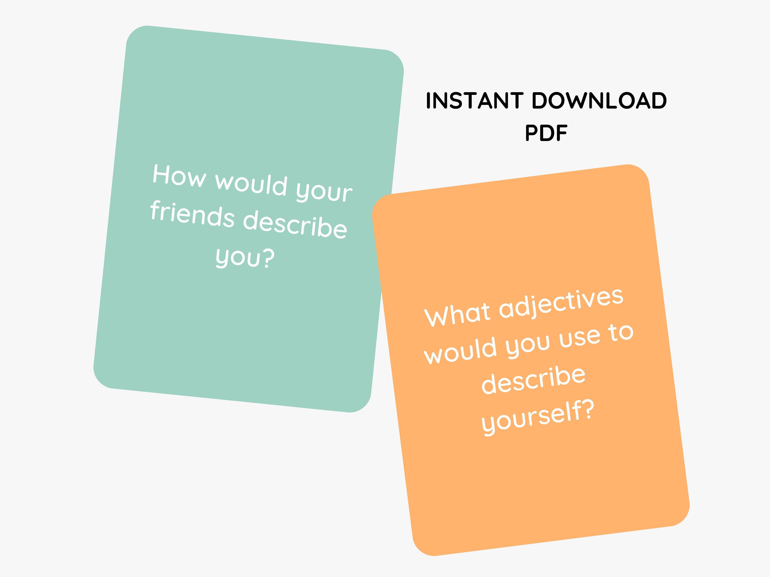 52 Conversation Cards, Instant Download, Printable, English - Etsy