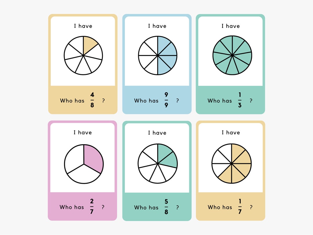 I Have... Who Has...? - 31 Fraction Cards, Math Classroom, Math ...