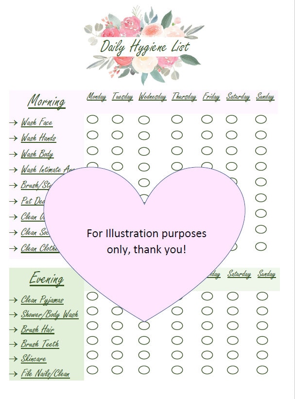 Daily Hygiene Checklist - Etsy