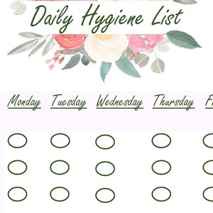 Daily Hygiene Checklist - Etsy