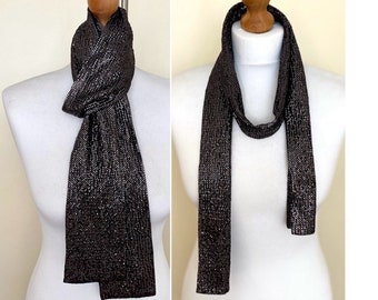Black Sequin Scarf - Etsy