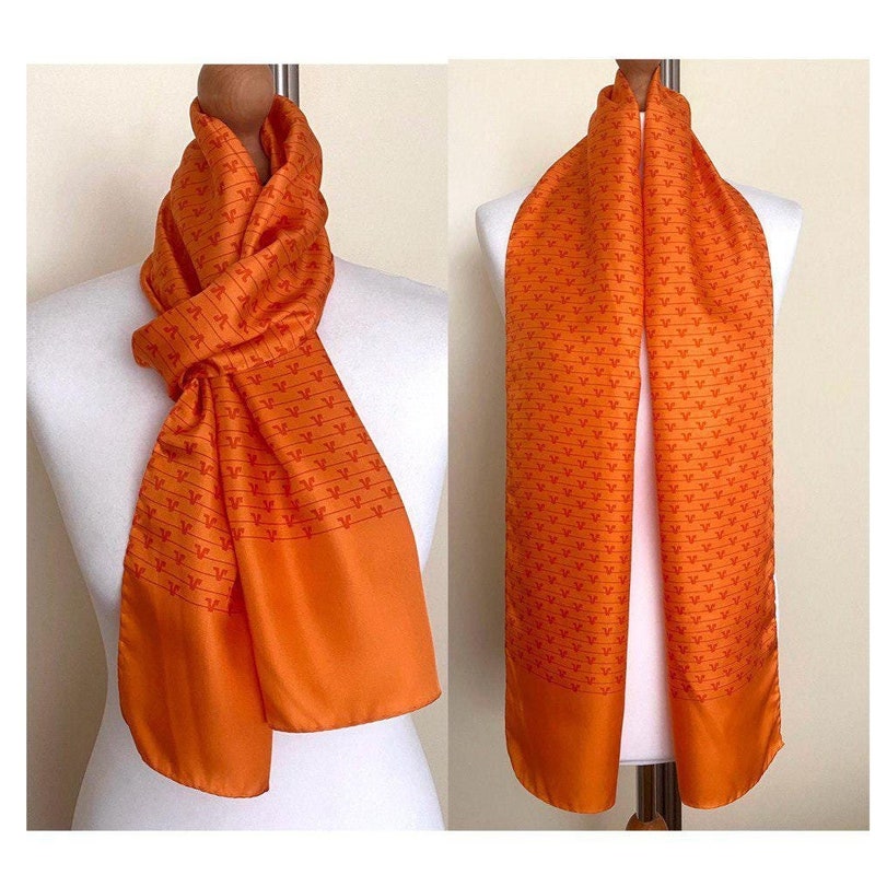 Orange Silk Scarf - Etsy