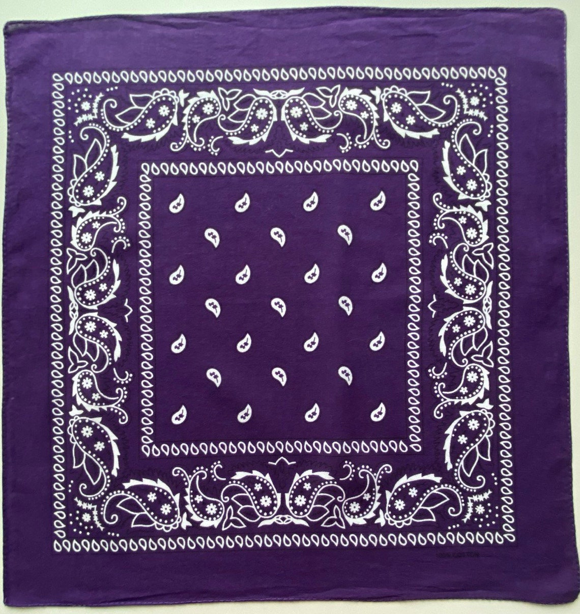 Vintage 2 Pieces Cotton Bandana 70s 80s Small Retro Scarf Paisley ...