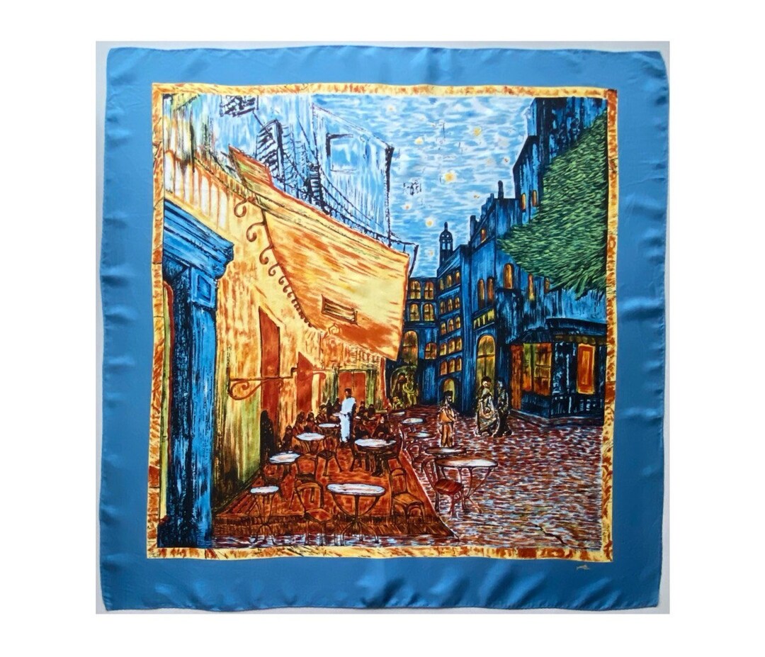 Vintage Silk Scarf Van Gogh Art "café Terrace at Night" Print ...