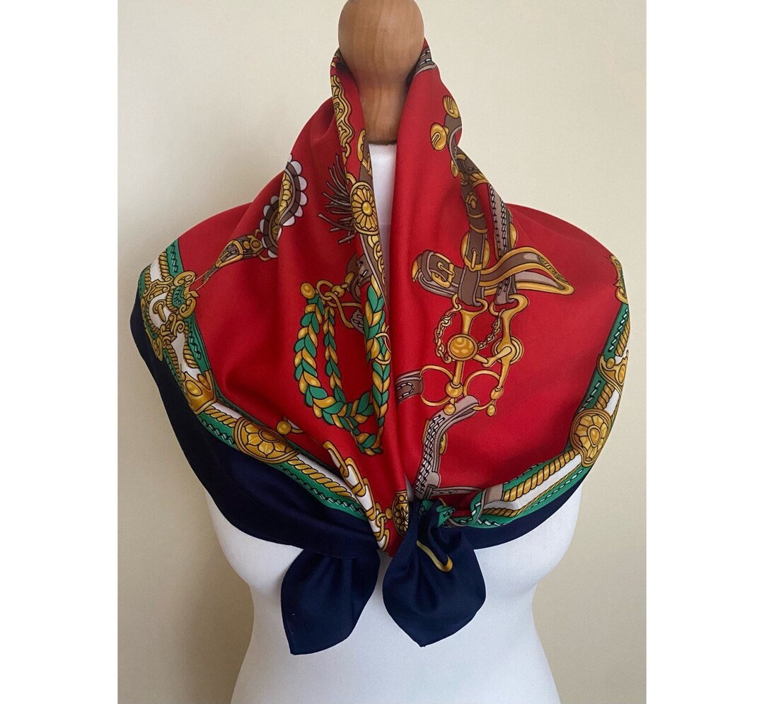 Vintage Gil De Losne Equestrian Square Scarf Brides De Gala Italy ...