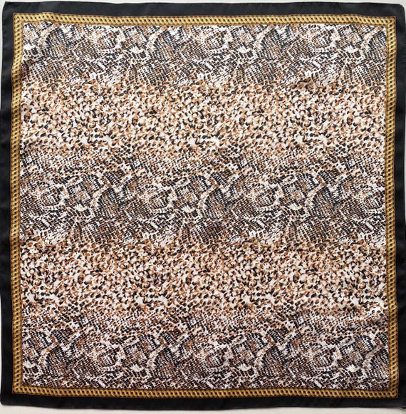 Vintage Italy Made 90s Bandana Snake Skin Print Handk… - Gem