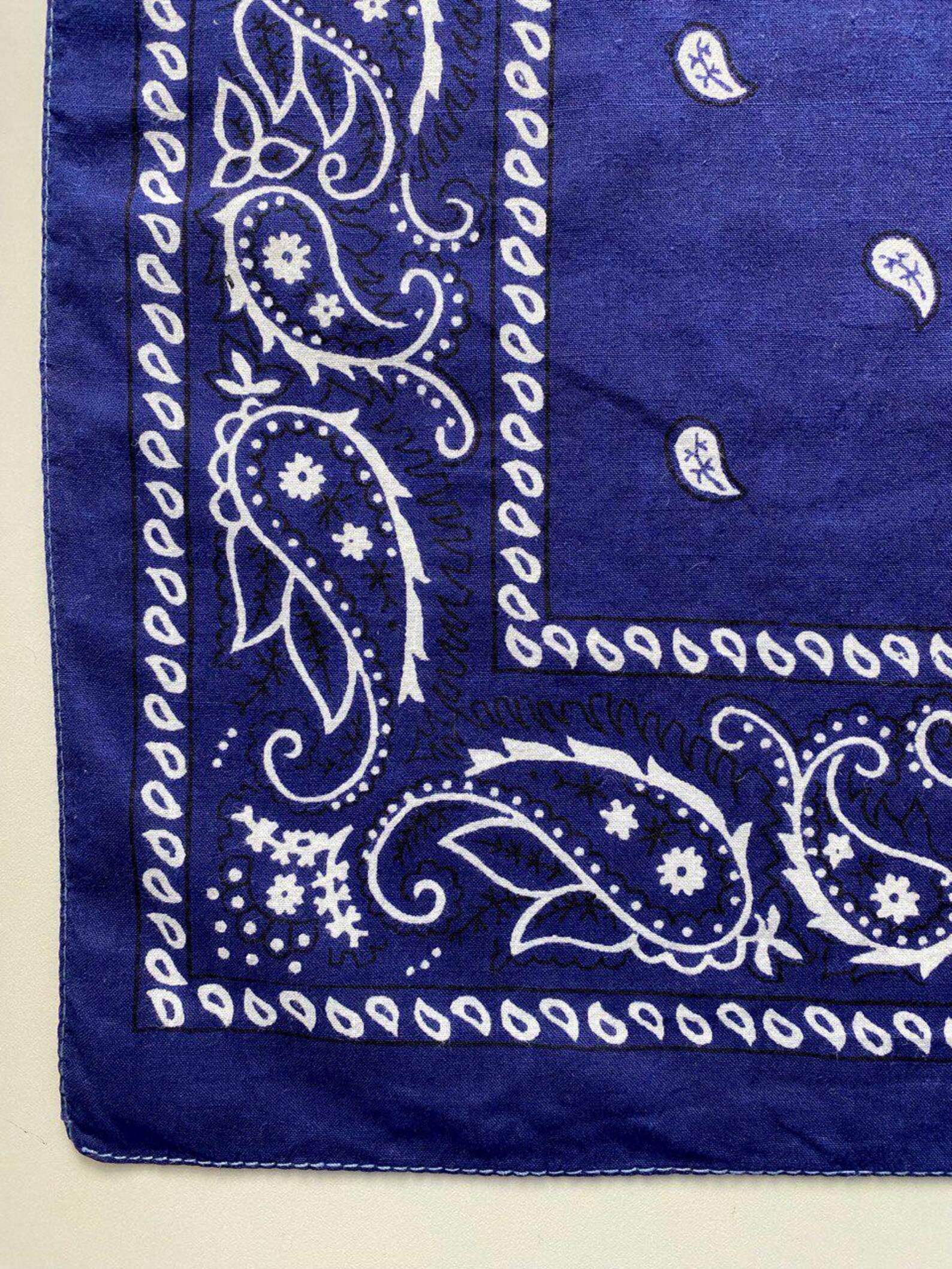 Vintage 60s Cotton Bandana Navy-violet White Boho Hippie Paisley ...