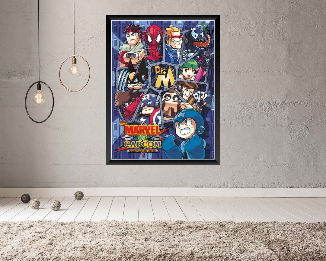 Marvel Vs. Capcom Rockman - Megaman Arcade Video Game Poster B2 Size ...