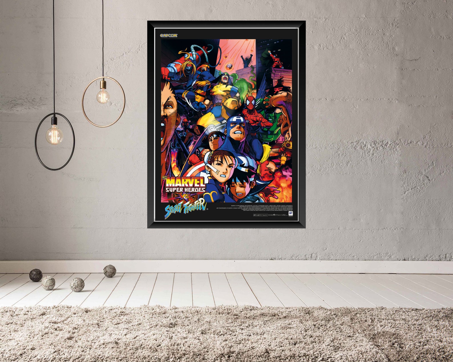 Marvel Super Heroes Vs. Street Fighter SATURN Arcade Game Poster B2 ...