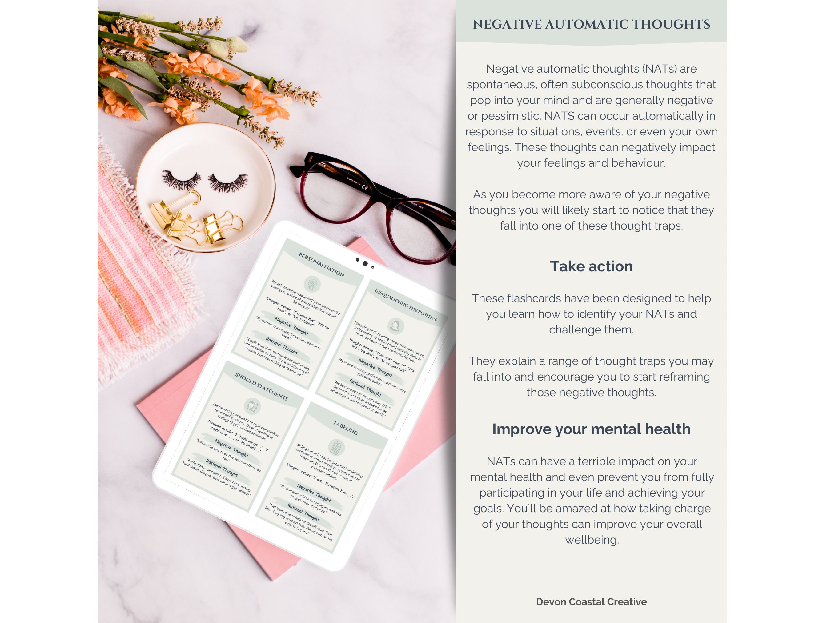 Canva Cognitive Distortions Flashcards, Automatic Negative Thoughts ...