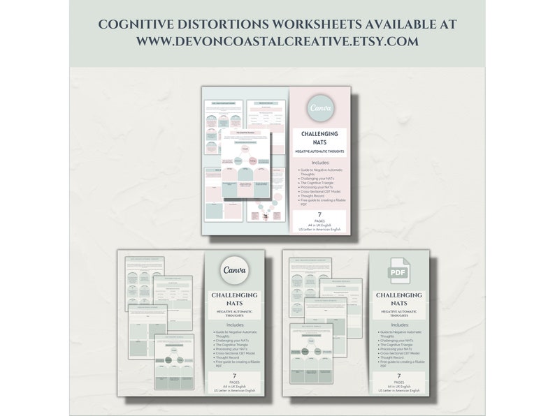 Canva Cognitive Distortions Flashcards, Automatic Negative Thoughts ...
