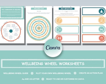 Wellbeing Wheel, Life Wheel, Wellness Wheel, Self-reflection, Coaching ...