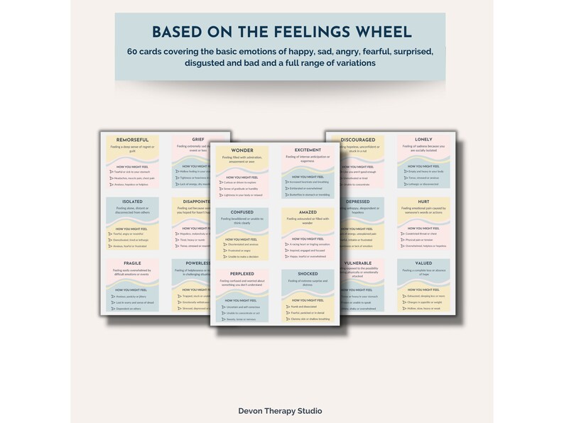 Feelings Cards, Mood Cards, Emotions Cards, Therapy Resources, Coaching ...